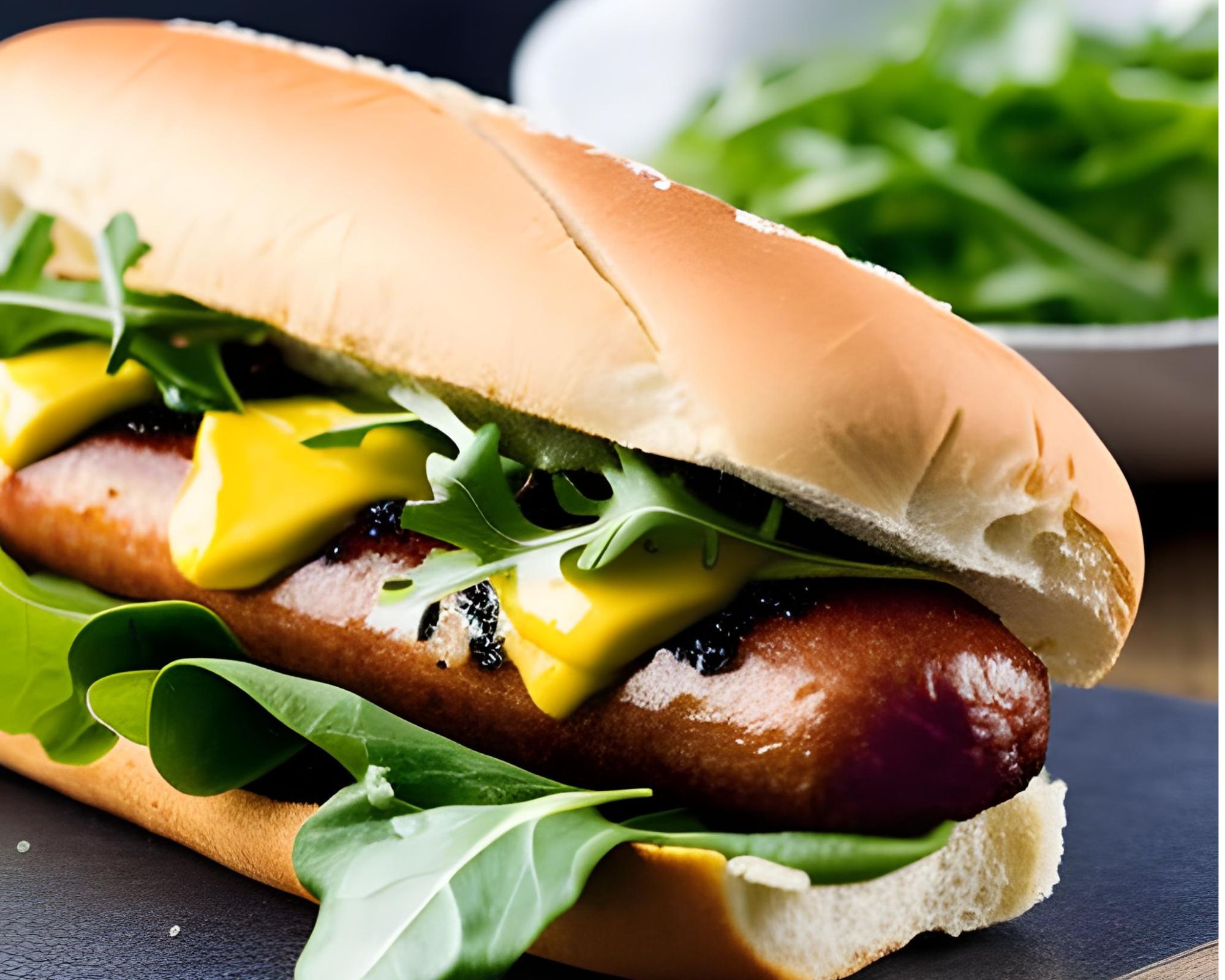 Hot Dog With Caramelized Beer Onion And Rocket HotdogPlease